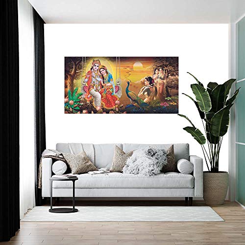 wallpics Lord Radhe Krishna Waterproof Vinyl Wall Sticker Poster (20X40 ...