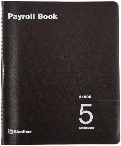 Blueline Payroll Book, Twin Wire Binding, Flexible Black Cover, Book ...