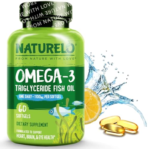 NATURELO Burpless Omega 3 Fish Oil Supplement - 1100mg Triglyceride ...