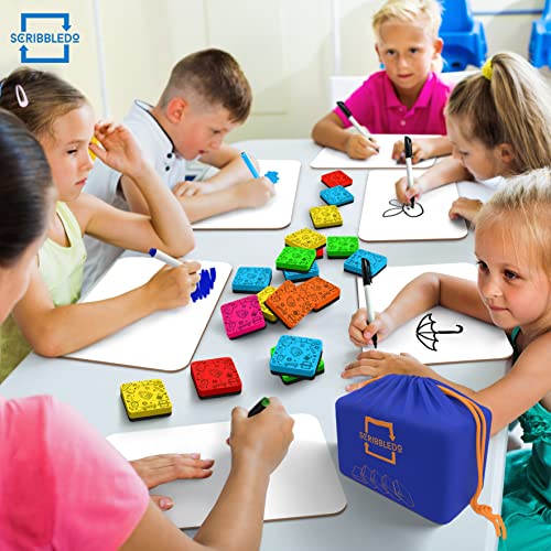 Snapklik.com : 12 Pack Dry Erase Erasers Assorted Colors Magnetic ...
