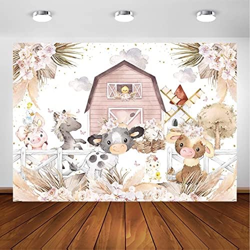 Amazon.com : Avezano Farm Party Decorations Boho Floral Barn Animals ...
