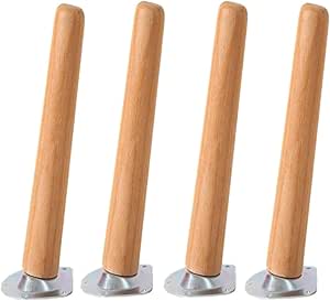 Amazon.co.jp: [Set of 4] Solid Wood Table Legs Replacement Beech Wood 1 ...