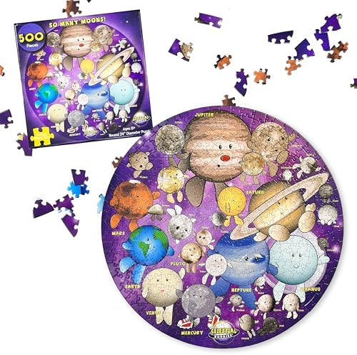 Amazon.com: Celestial Buddies So Many Moons! 500 Piece Jigsaw Astronomy ...
