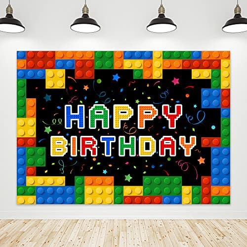 Amazon.com : Panelee Building Block Birthday Banner Building Blocks ...