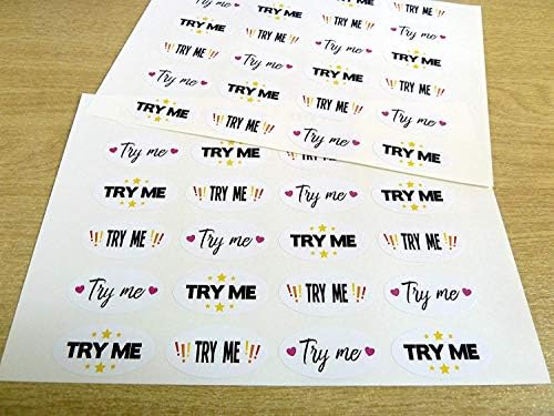 'Try Me' Oval Shaped Stickers, Colourful Promotional Retail Labels for ...