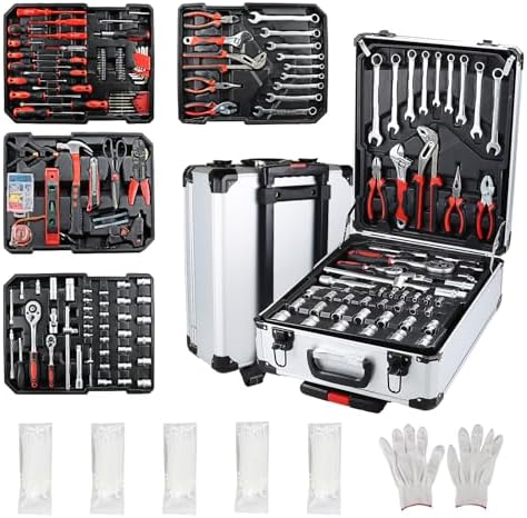 187 Pcs Trolley Case Tool Box Set,General Household Hand Tool Kit, Auto ...