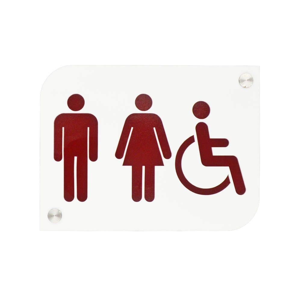 Buy DECOHO Pictogram Plexi Toilet Trio Men/Women Disabled PMR – Toilet ...