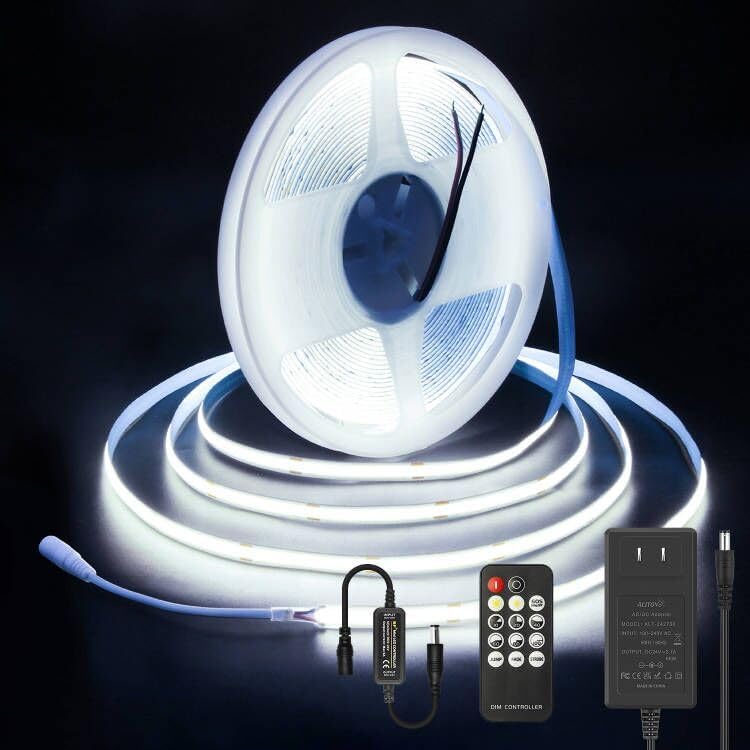 Amazon.com: ALITOVE 32.8ft COB Led Light Strip Daylight White 6500K ...