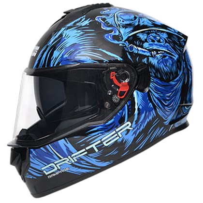 STUDDS Full FACE Helmet Drifter D3 with Clear Visor & Spoiler MATT ...