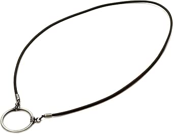 Amazon | LaLoop La LOOP デザイナー眼鏡ネックレス カーキシルクストレッチ アンティークシルバーループ付き 25mm, ブラック、アンティークシルバー, 25" | 眼鏡 ...