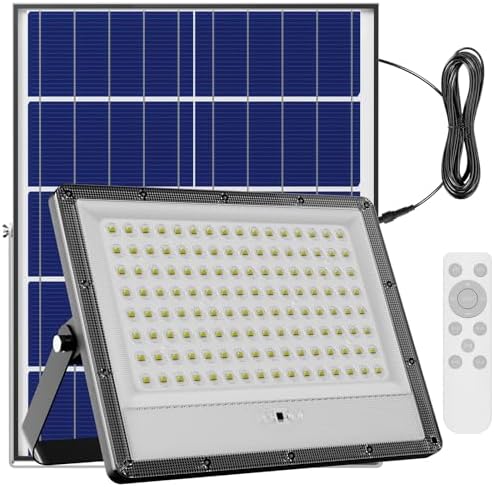 HYKOONT 1000W Solar Flood Light Outdoor, 20000LM Bright Security Light ...