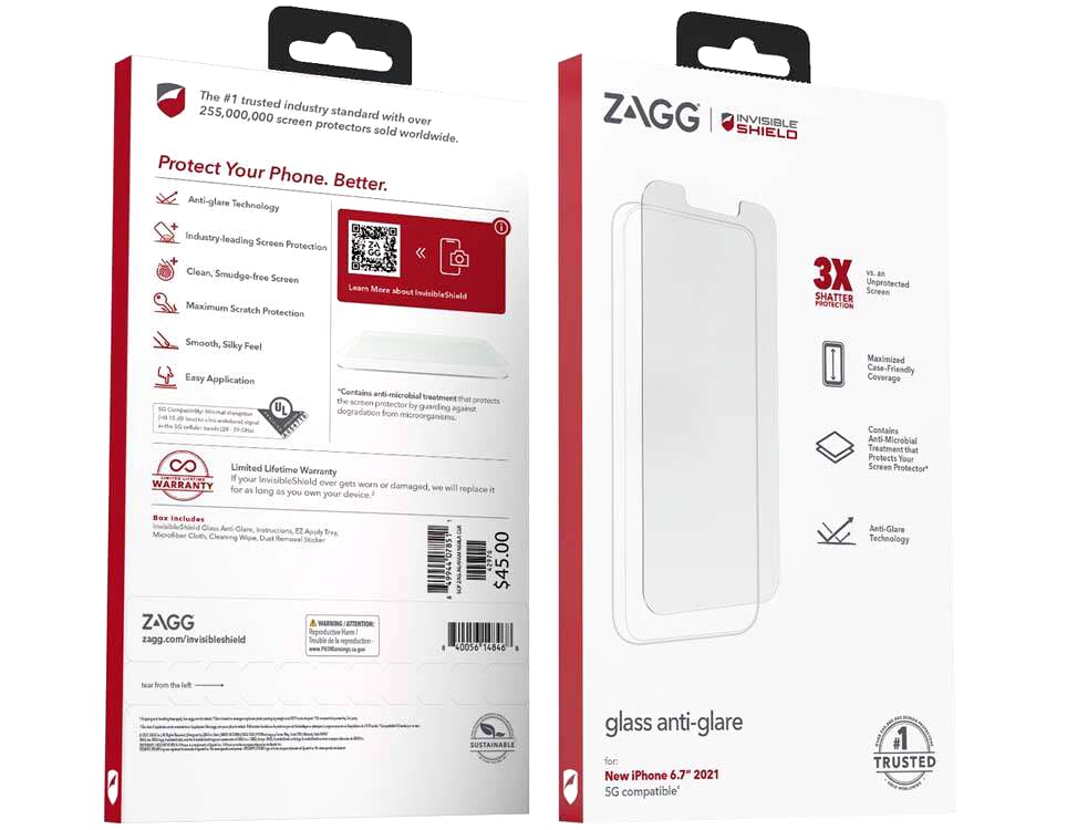 Amazon.com: ZAGG InvisibleShield Anti-Glare Glass Screen Protector for ...