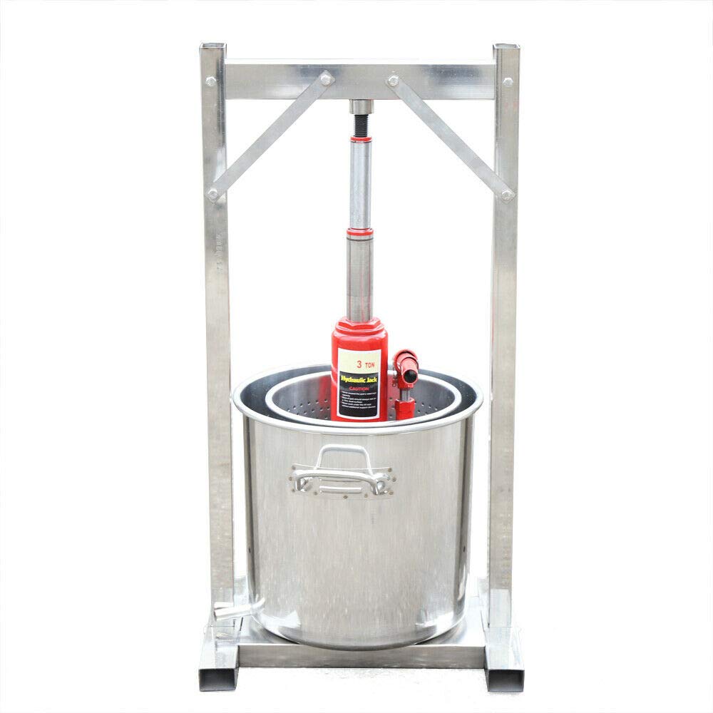 Apple Cider Press 3.2 Gallon Stainless Steel Fruit Press With Hydraulic ...