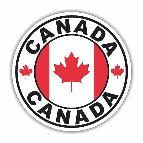 (2X) Canada Flag Circle Sticker Vinyl Decal For Car Truck SUV Window ...