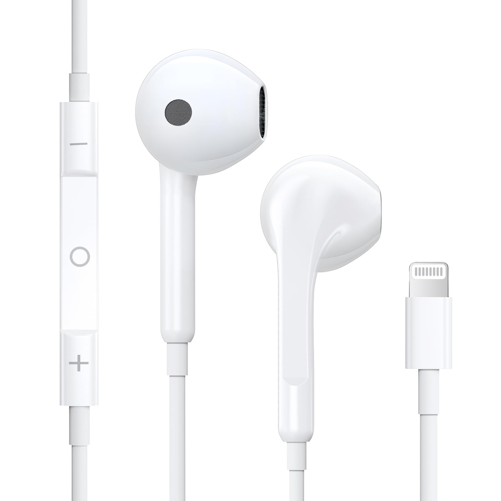 Apple Earbuds Lightning Headphones for iPhone,iPhone Earphones Wired ...