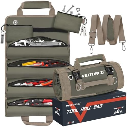 KOEZVEX Tool Roll Bag, Portable Tool Storage for Men Tool Organizers ...