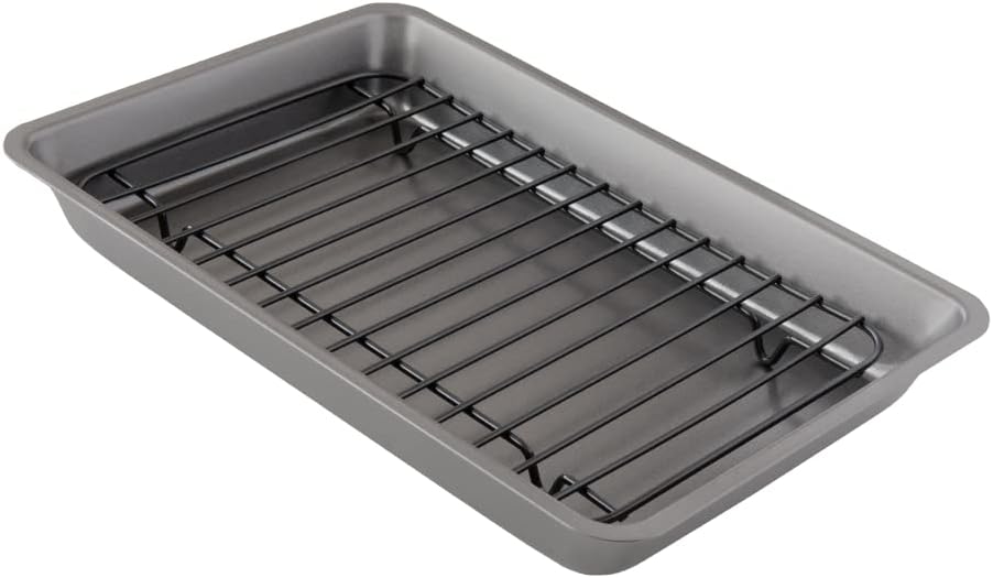 Amazon.com: Chicago Metallic Petite Roast Pan Set with Rack, 10x7 inch ...