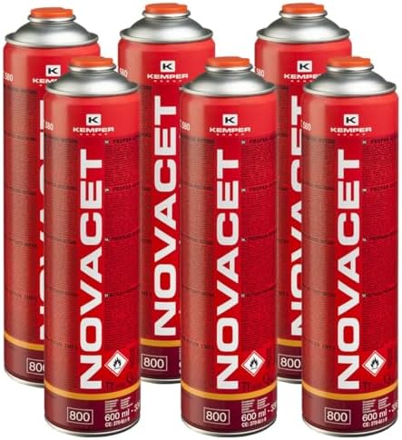 KEMPER - Pack de 6 Cartouches gaz 330g Butane Propane mix NOVACET 600ml ...