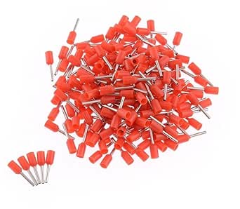 ESPtronics 200 Pcs Ferrule Copper Crimp Connectors AWG18, 1.0mm Red ...