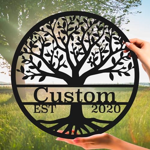 Amazon.com: Tree Of Life Personalized Last Name Metal Signs - Custom ...