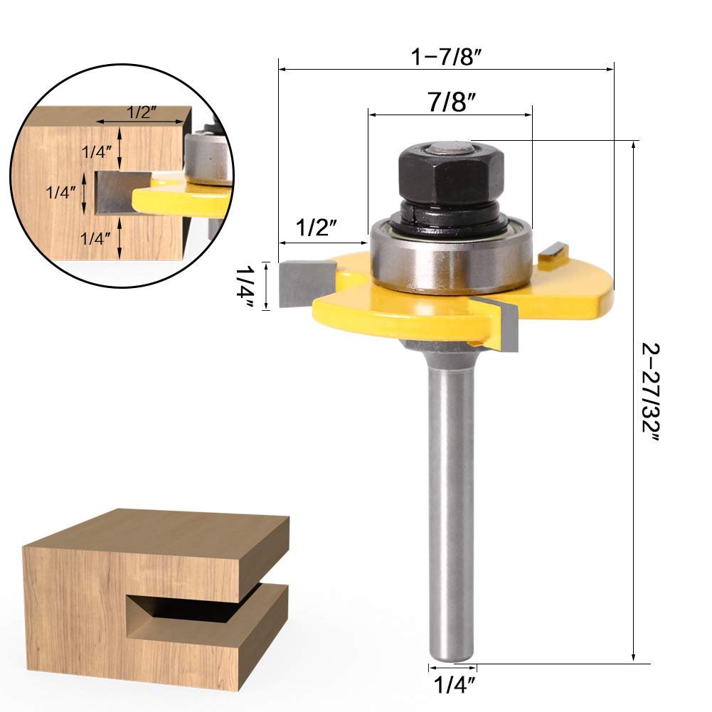 Snapklik.com : WSOOX Tongue And Groove Router Bits