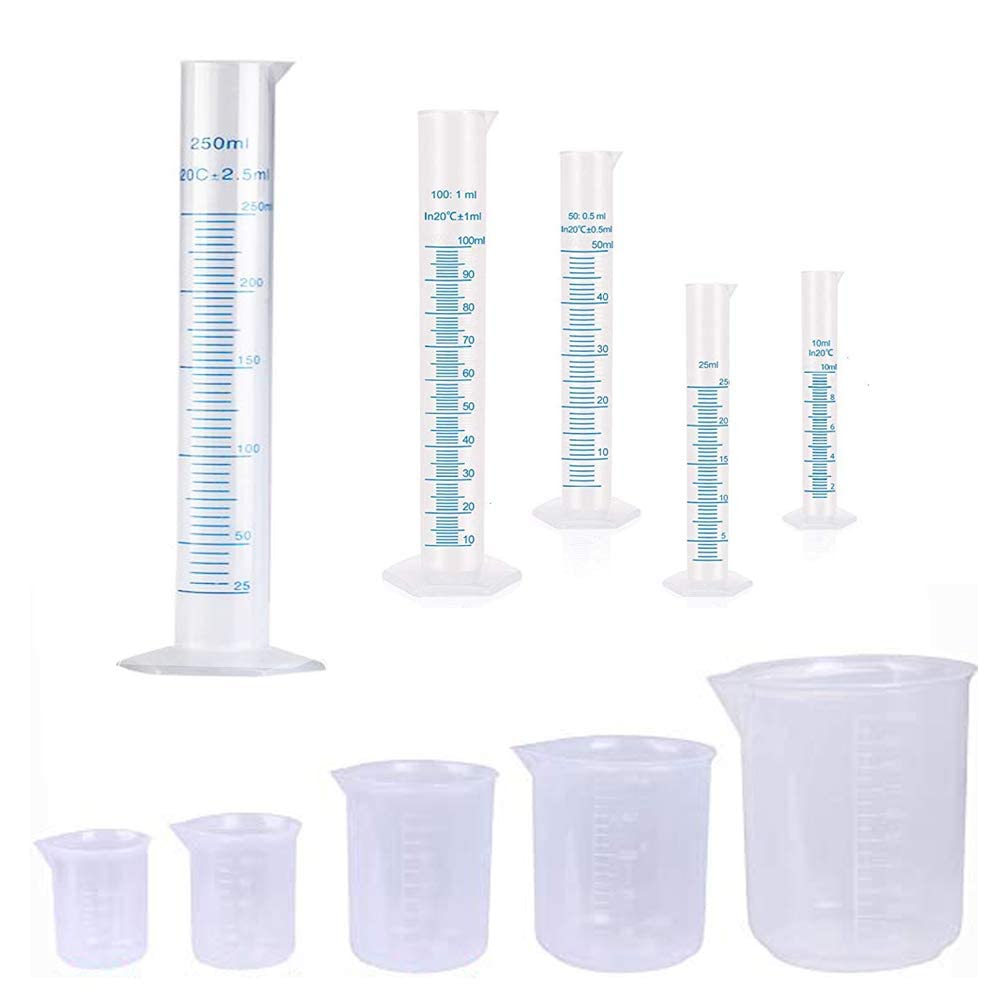 Bello Polypropylene Plastic Clear Measuring Cylinder 5 Sizes-10ml,25ml ...