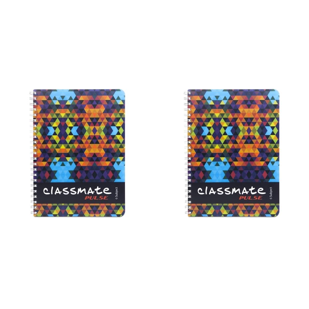 Classmate Pulse 6 Subject Spiral Notebook - Pack of 2 | Single Line ...