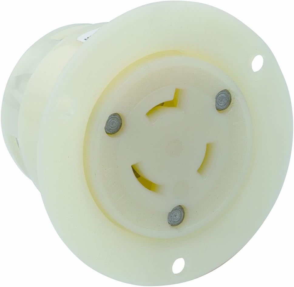 Amazon.com: Leviton 20 Amp, 480 Volt, Flanged Outlet Locking Receptacle ...