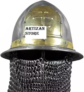 Amazon.com: ARTIZANSTORE Medieval Byzantine Kettle Hat Helmet SCA Larp ...