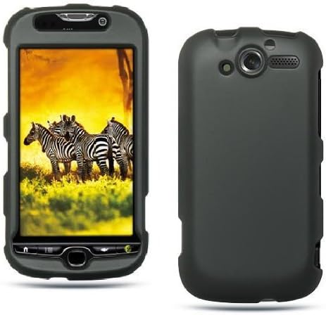 Amazon.com: Black Rubber Touch Phone Protector Hard Cover Case for htc ...