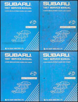 1987 Subaru Repair Shop Manual Set Original DL GL RX Turbo Brat: Subaru ...
