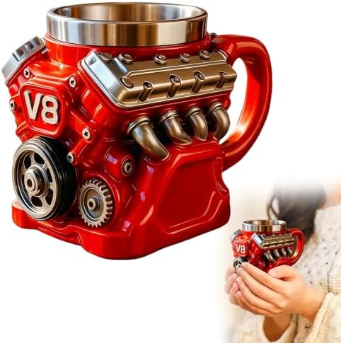 V8 Engine Coffee Mug,Retro Engine Coffee Mug 3D Mechanical Coffee Cup ...