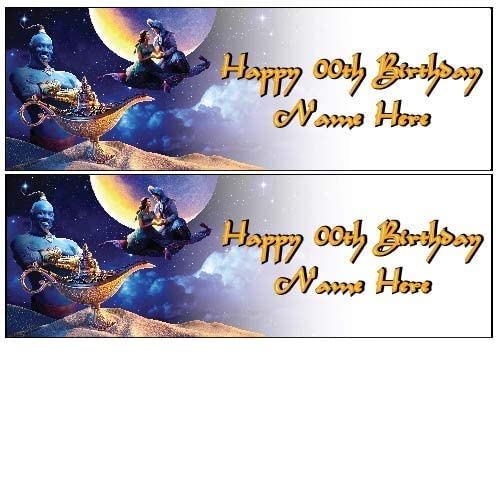 ELITEPRINT ALADDIN Personalised Birthday Banner 100gsm Kids Boys Girls ...