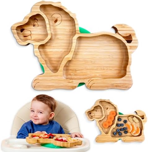 Amazon.com: Bamboo Divided Suction Plates for Baby - Strong Suction ...