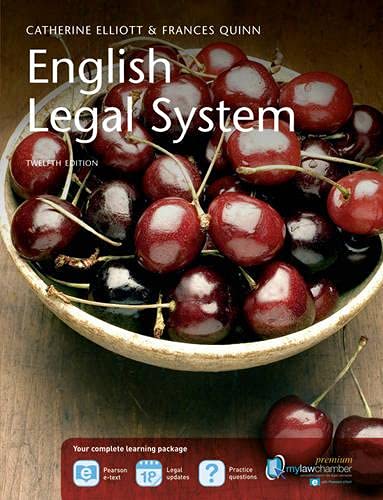 English Legal System: Amazon.co.uk: Elliott, Catherine, Quinn, Frances ...
