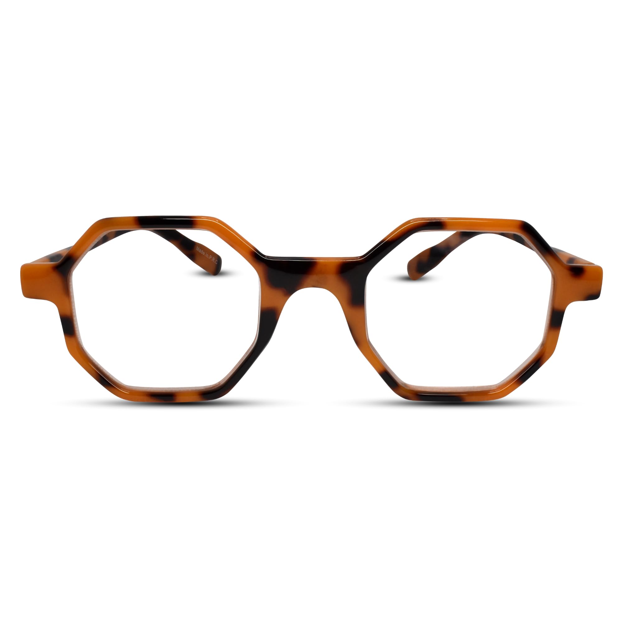 Amazon.com: Tortoise Shell Large Hexagon Reading Glasses for Women with ...