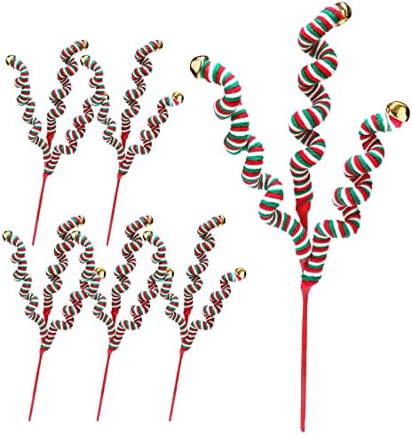 Amazon.com: Pack of 4 Christmas Candy Cane Picks Swirled Sprays ...
