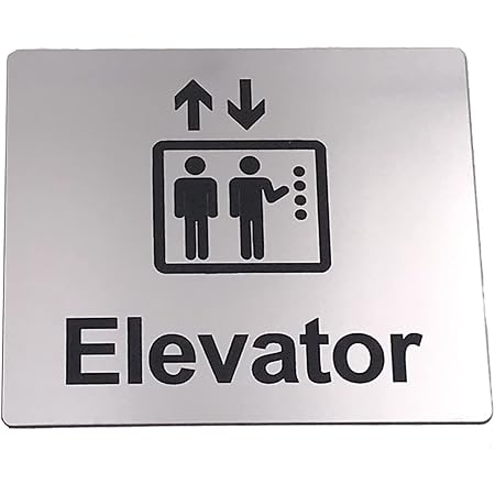 Amazon.com : OriginDesigned Elevator, Sign Silver Adhesive Sticker ...