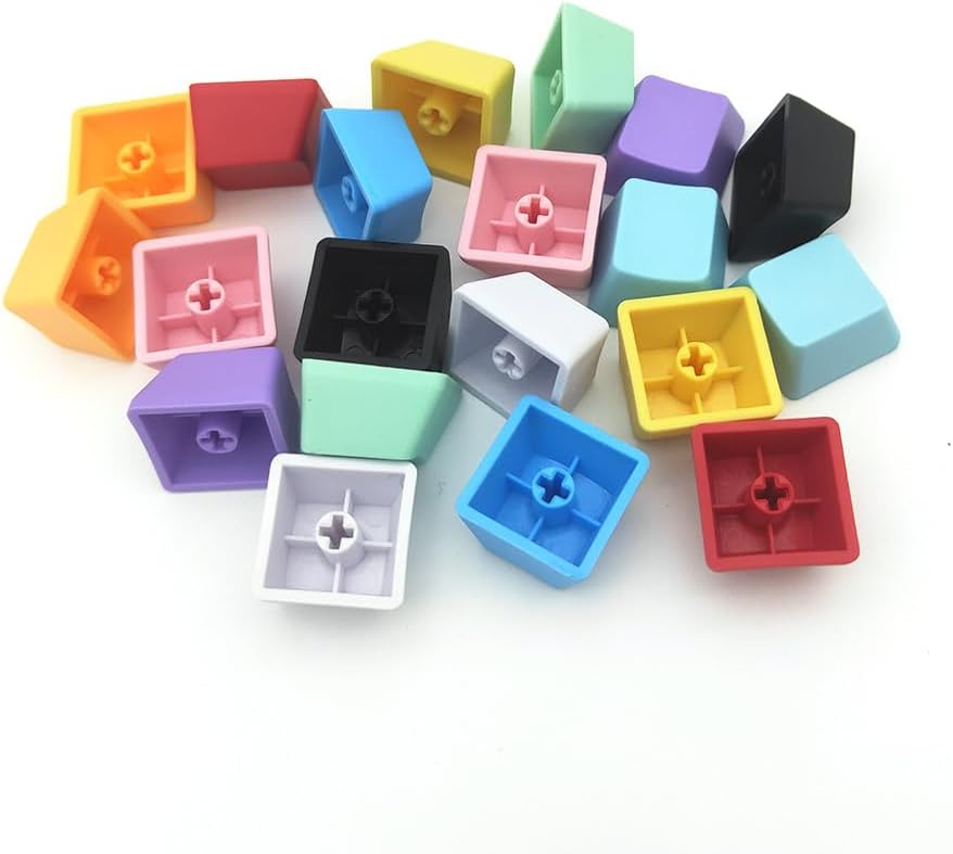 Amazon.com: Elacgap OEM Profile Blank Keycaps PBT Rainbow Mixed Colors ...