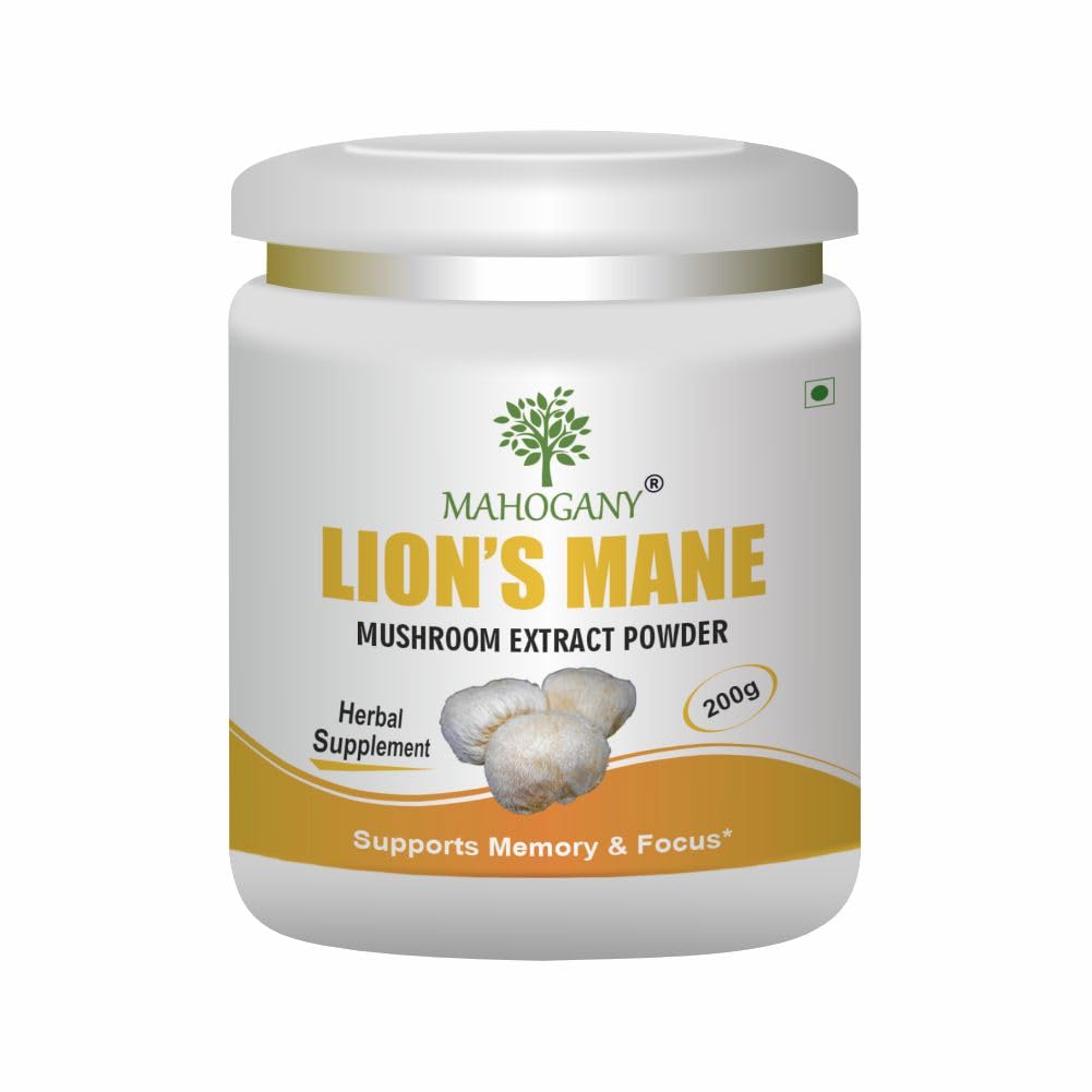 Mahogany Lion's Mane Mushroom Extract Powder 200g A Mental Wellness ...