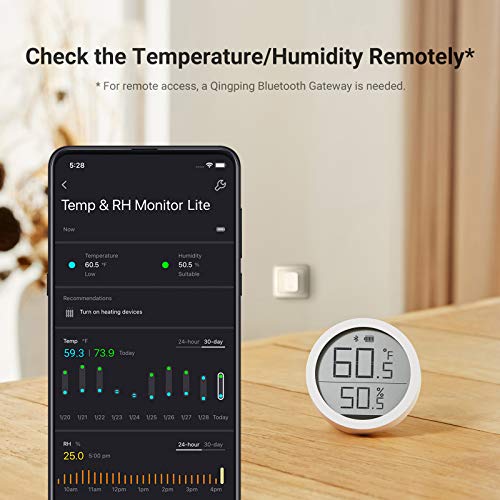 Qingping Digital Bluetooth Thermometer Hygrometer Lite with Swiss-Made ...