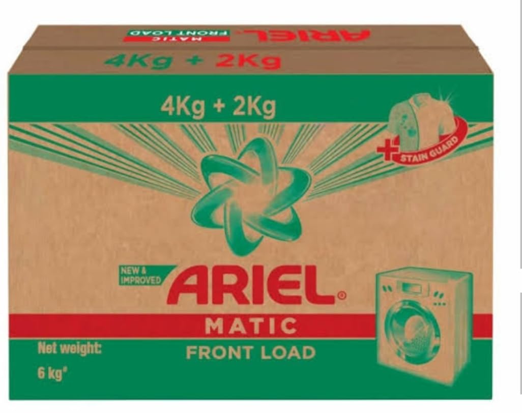 Ariel Matic Detergent Powder Front Load - 4kg + 2kg free | Removes 100 ...