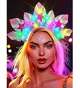 Amazon.com : JEAIRTS Light Up Headband Led Crown Headbands Glow Rave ...