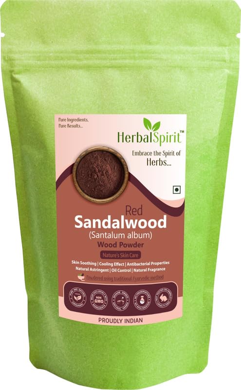 Herbal Spirit Red Sandalwood Powder for Face | Lal Chandan Powder | Red ...