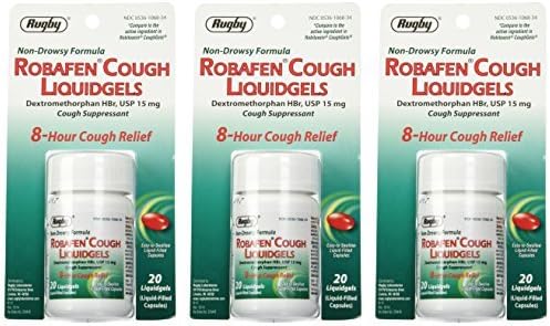 Amazon.com: Robafen Cough Liquidgels Dextromethorphan HBr, USP 15mg, 20 ...