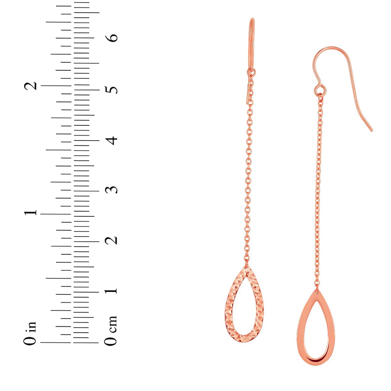 Floreo 14k White Gold or Rose Gold 64mm Open Oval Drop Earrings | eBay