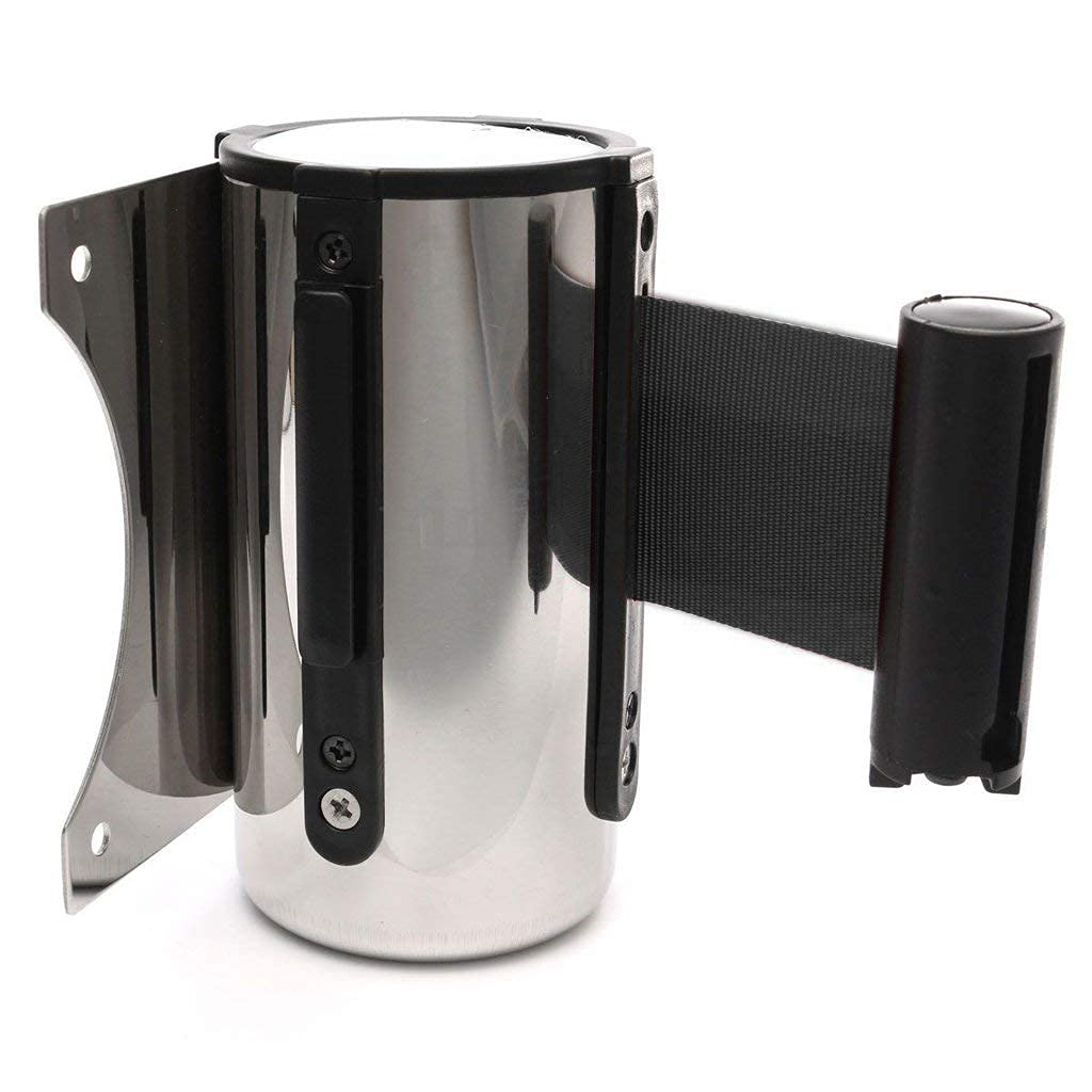 Dolphy Wall Mounted Retractable queue manager with 2 Meter belt Black ...