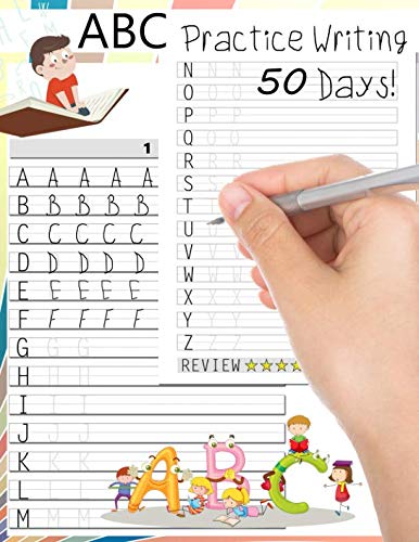 50 Days! ABC Practice Writing: Daily Capital Letter Handwriting Track ...