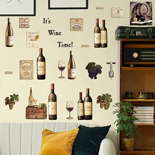 Amazon.com: DecalsNew Kitchen Decor Sticker Glass of Wine Vine Wall ...