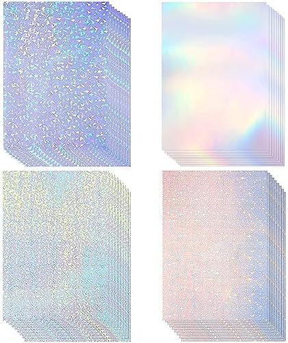 32 Sheets Holographic Sticker Paper - Gem, Dot, Colorful, Star Rainbow ...
